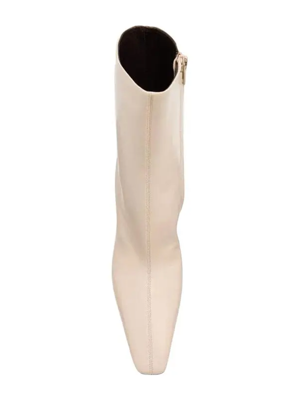 Saint Laurent Jill Leather Booties - Beige