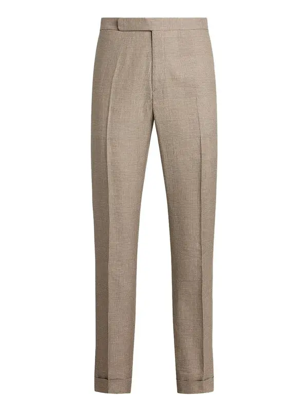 Ralph Lauren Glen Plaid Flat-front Trousers - Truffle