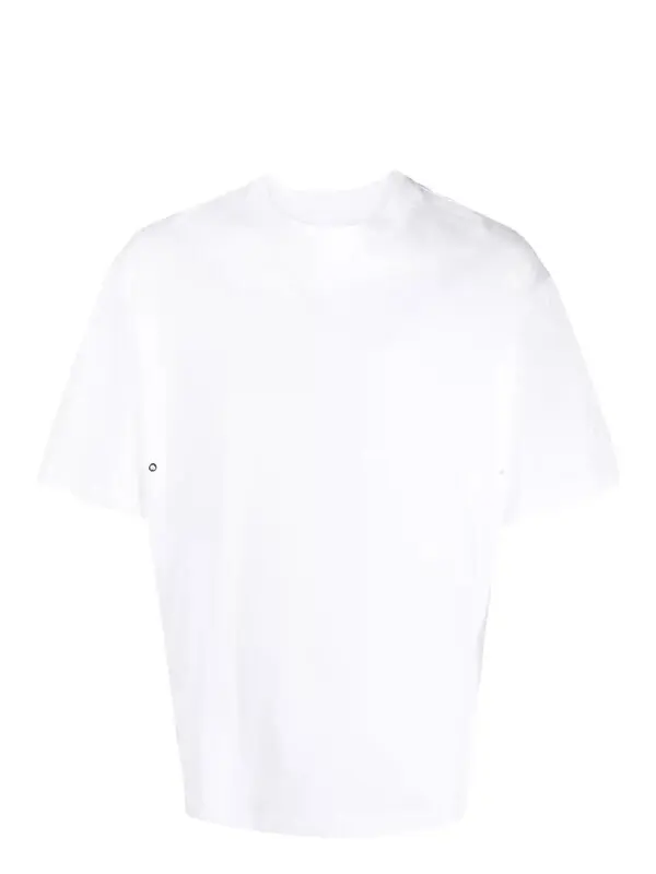 Neil Barrett Logo-appliqué Eyelet-detail T-shirt - White
