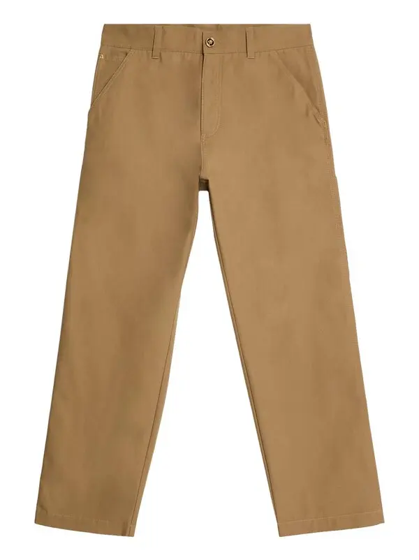Versace Straight-fit Canvas Five-pocket Pants - Sand