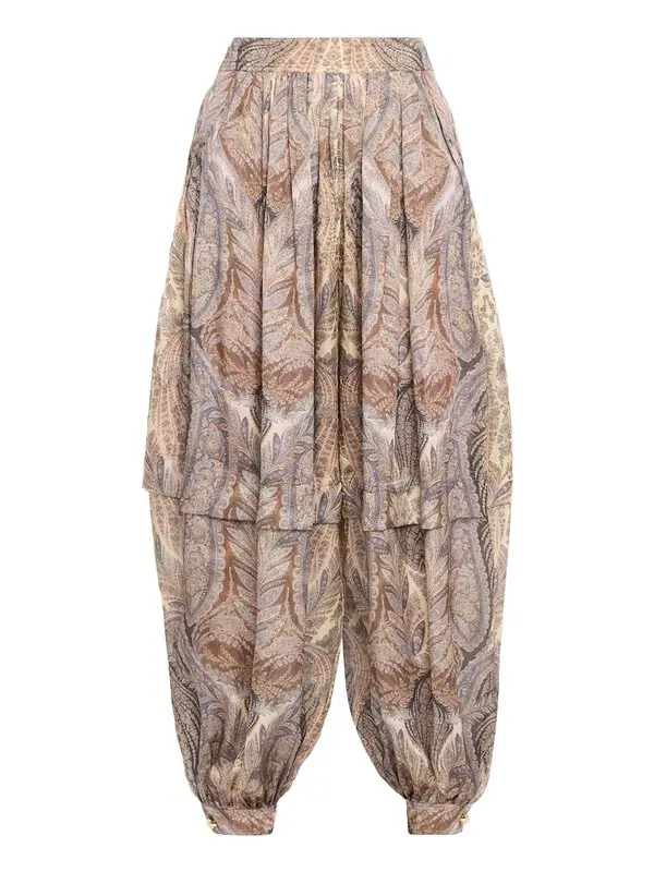 Zimmermann Hypnotic Silk Harem Pants - Purpat
