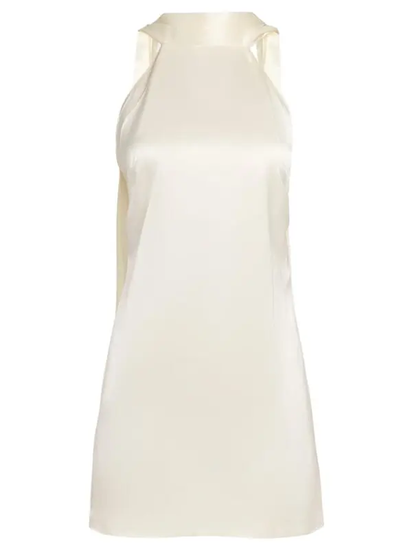 NICHOLAS Lita Draped Satin Mini Dress - Pearl