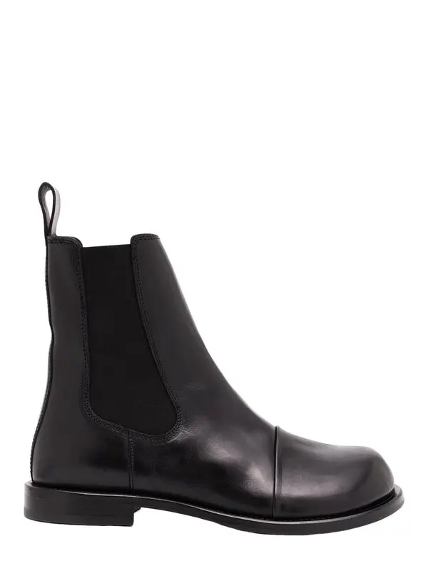 Moschino Leather Cap-toe Chelsea Boots - Black