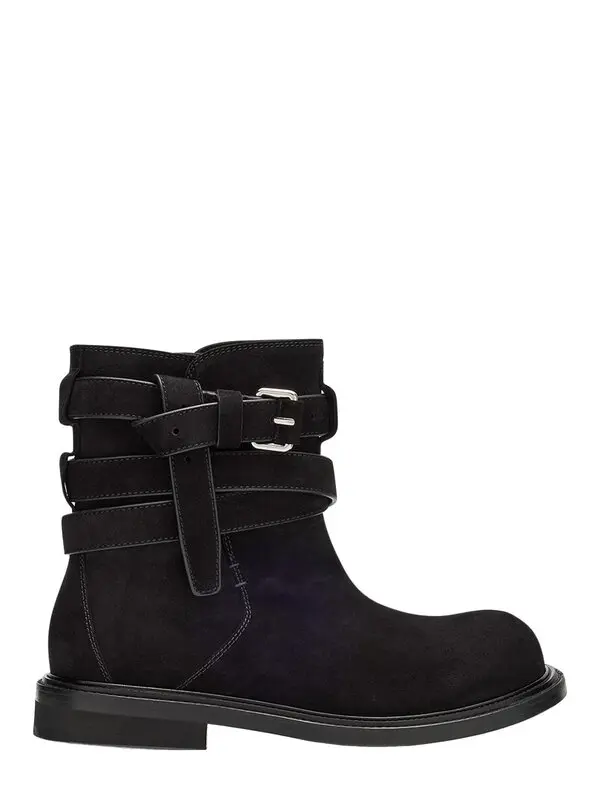 Moschino Oliver Leather Ankle Boots - Black