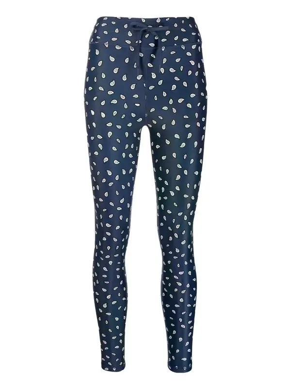 The Upside Paisley-print Performance Leggings - Blue