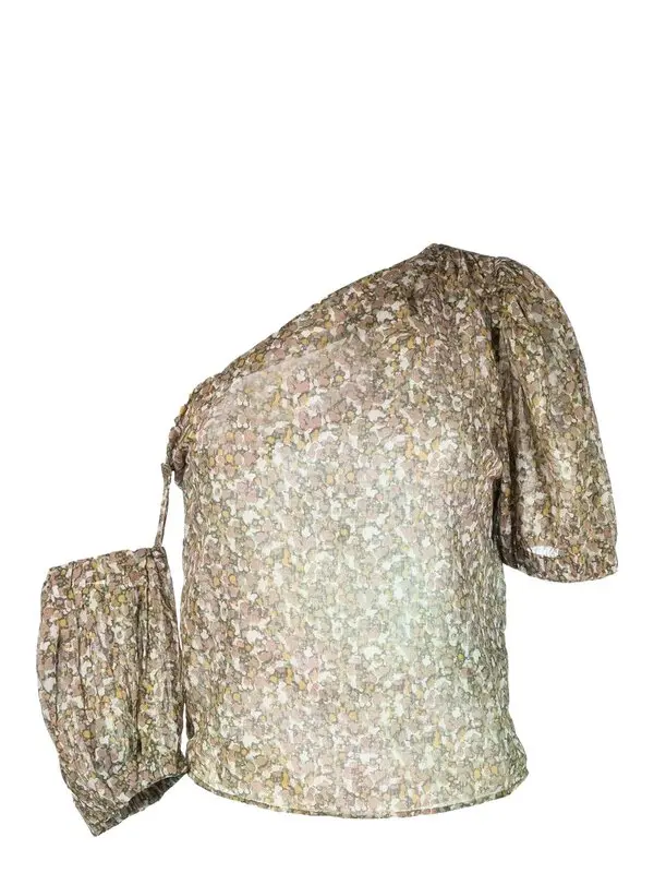 MARANT ETOILE Floral Print Asymmetric Blouse - Multicolour