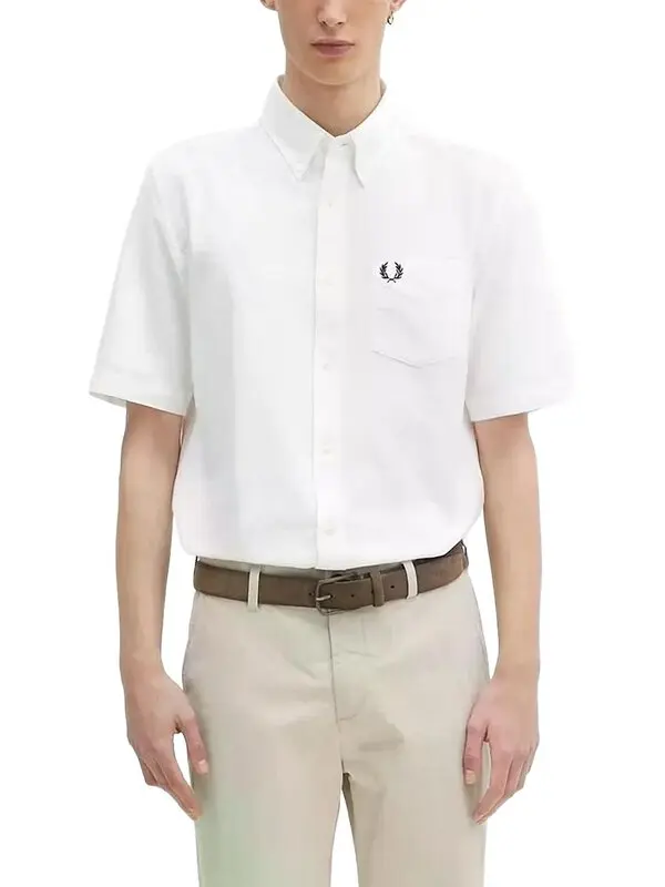 Fred Perry Logo-embroidered Shirt - White