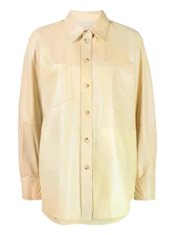 Helmut Lang Long-sleeve Leather Shirt - Neutrals