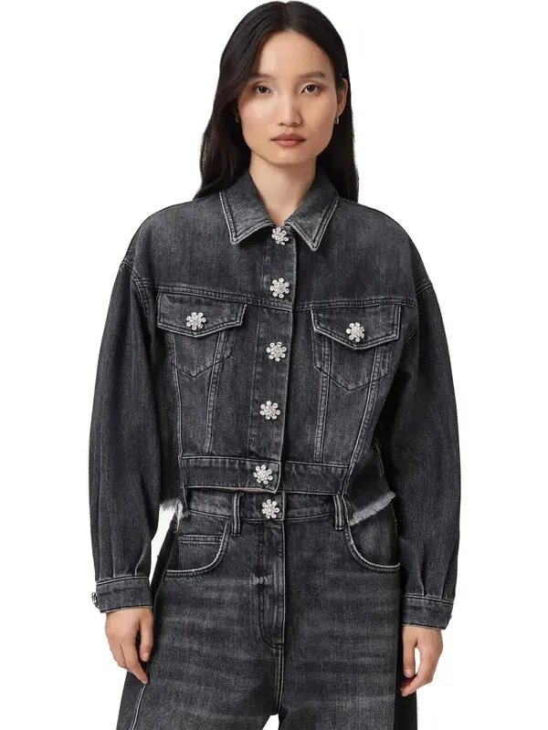 ALLSAINTS Beth Denim Trucker Jacket - Black