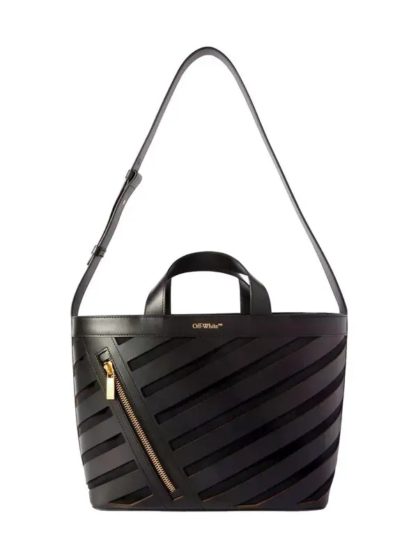 Off-White Small Cut-out Diag Tote Bag - Black