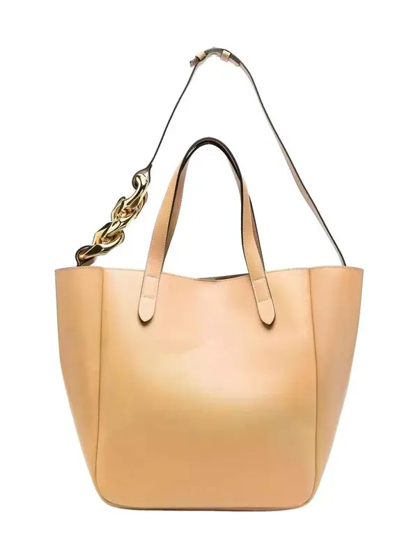 JW Anderson Chain-detail Leather Tote - Neutrals