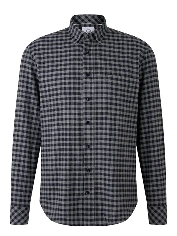 Bogner Flannel Shirt Timt - Navy Blue/grey