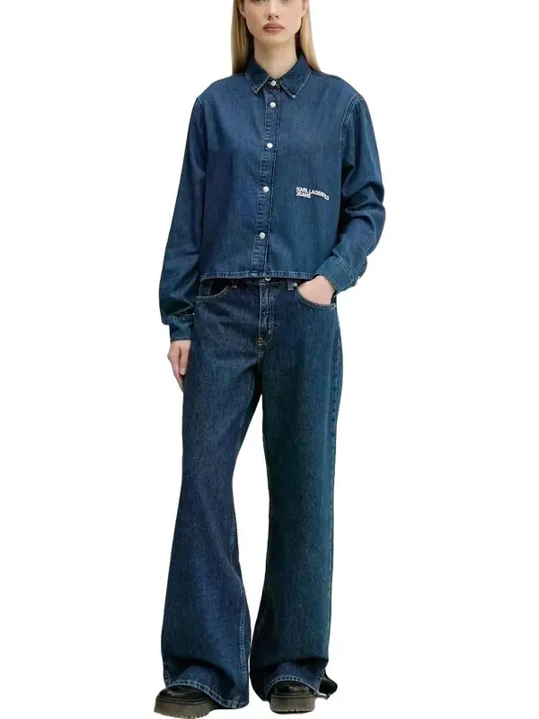 Karl Lagerfeld Split-hem Jeans - Blue