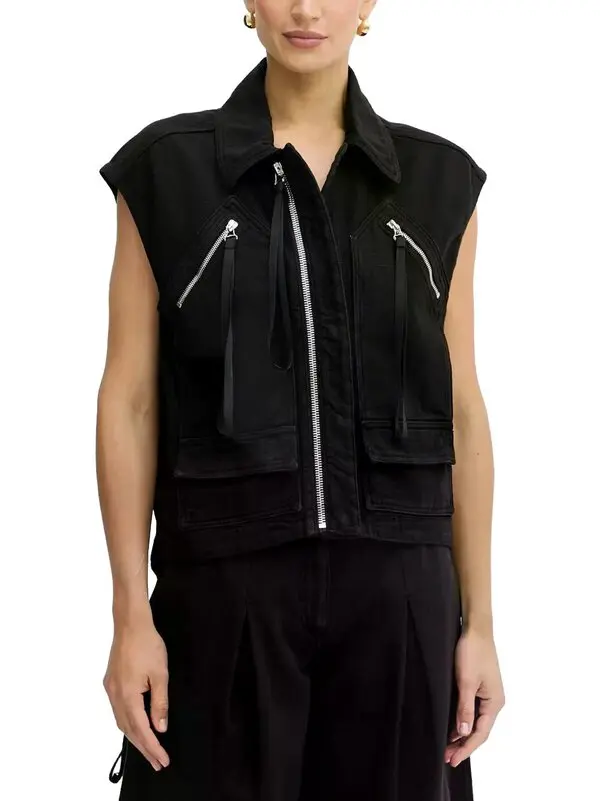 Pinko Zip-fastening Pocket Gilet - Black