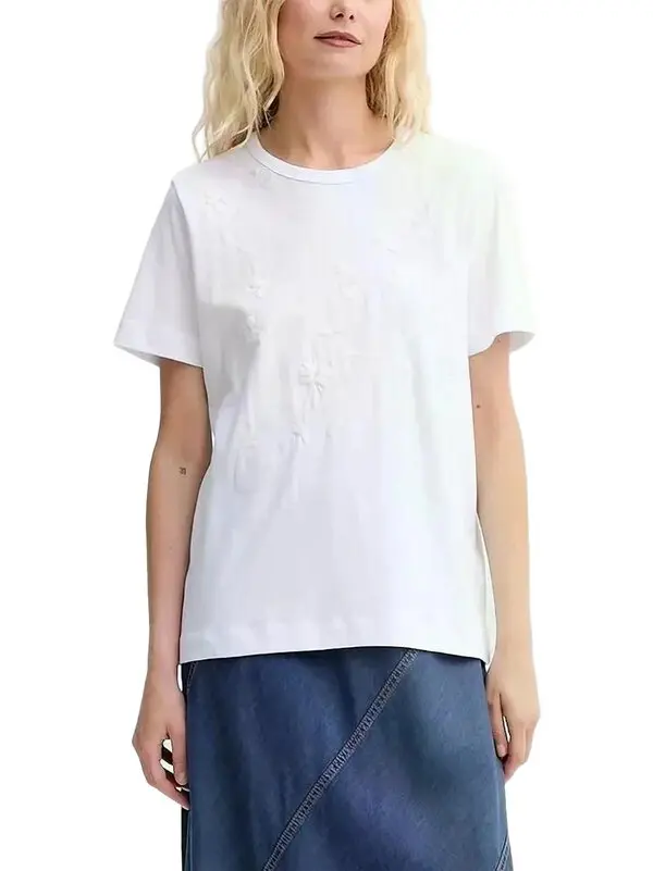 Munthe Embroidered-floral T-shirt - White