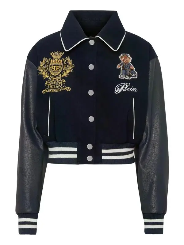 Philipp Plein Logo-patch Bomber Jacket - Blue