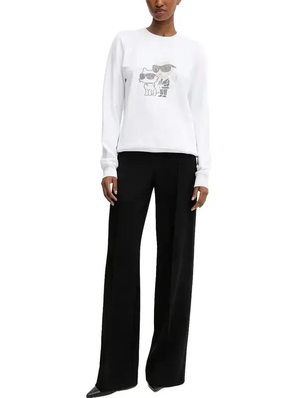 Karl Lagerfeld Rhinestone-embellished Crew-neck Sweatshirt - White