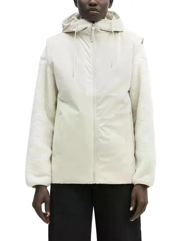 Rains Hooded Fleece Sleeve Jacket - Neutrals