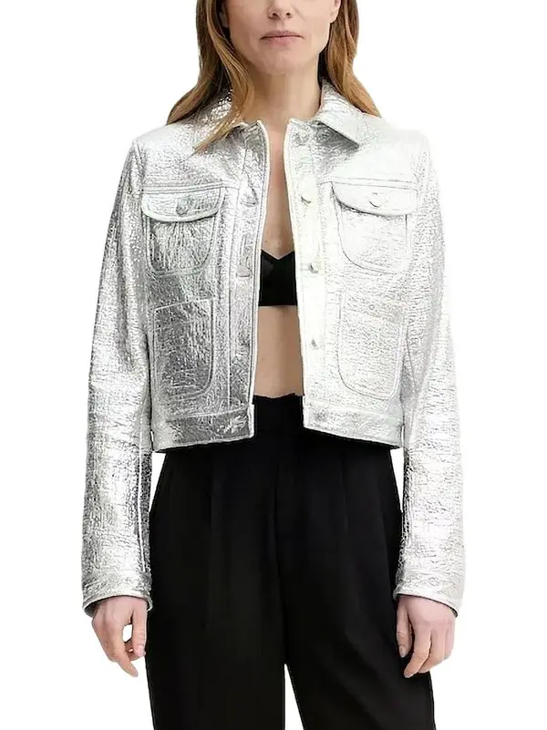 The Kooples Metallic-effect Jacket - Grey