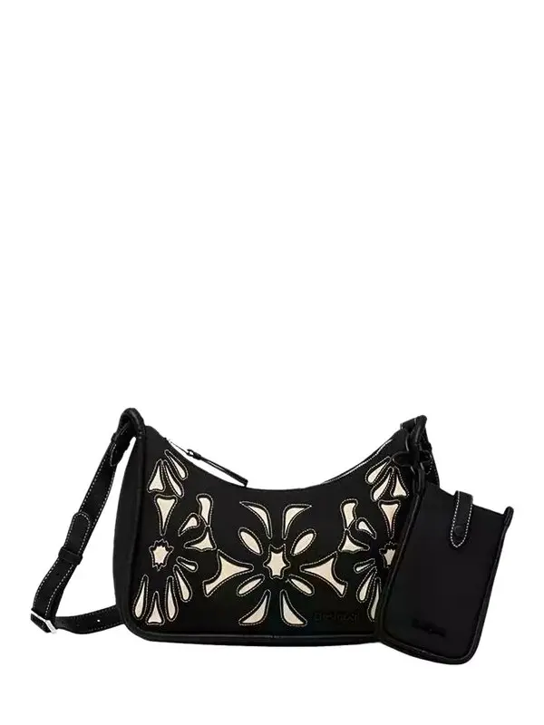 Desigual Cut-out Cross-body Bag With Detachable Pouch - Black