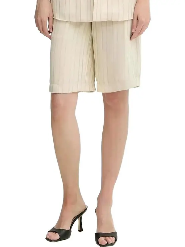 Armani Exchange Pinstripe Elastic-waist Shorts - Neutrals
