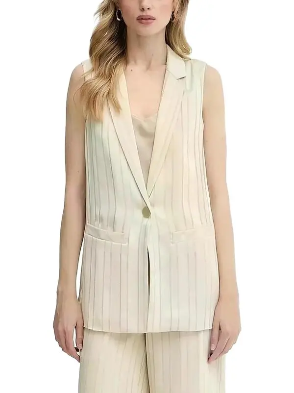 Armani Exchange Pinstripe Sleeveless Waistcoat - Neutrals