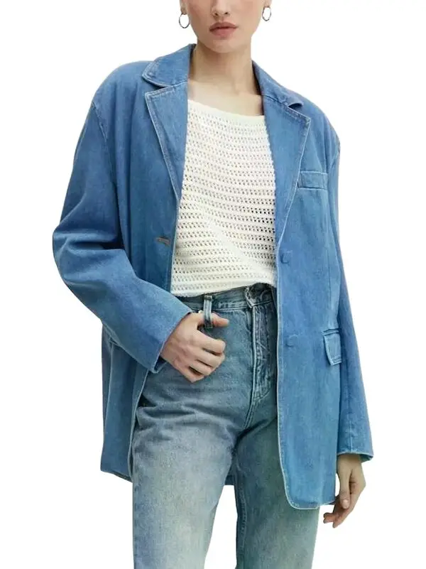 Bardot Button-fastening Denim Blazer - Blue