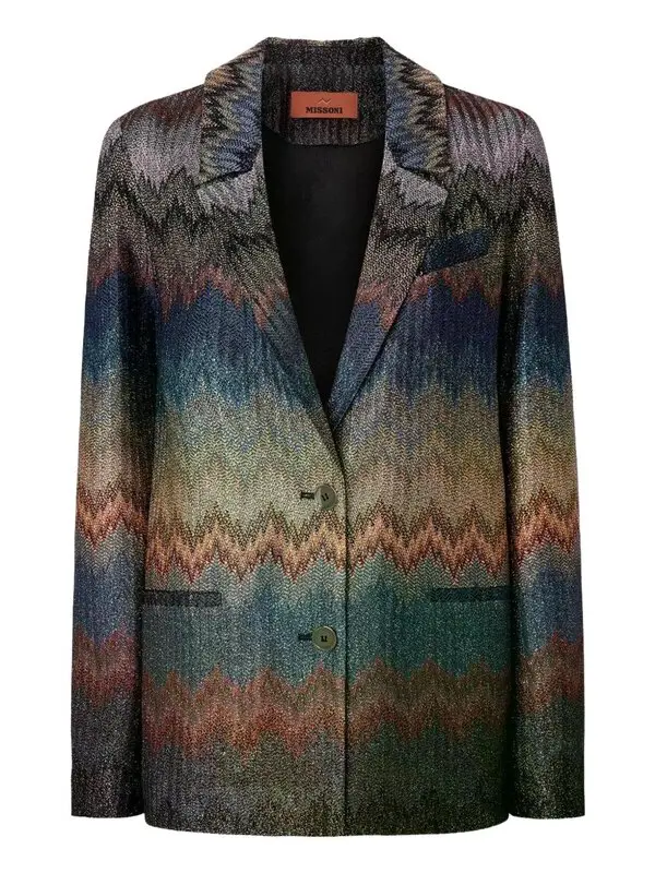 Missoni Chevron-pattern Blazer - Blue