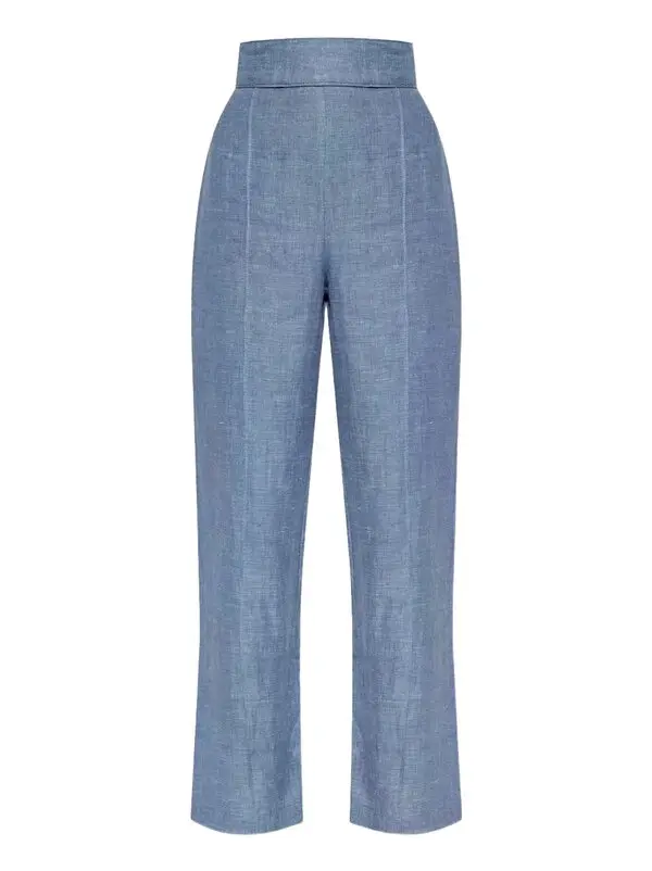 Posse Elasticated-waistband Crop Trousers - Blue