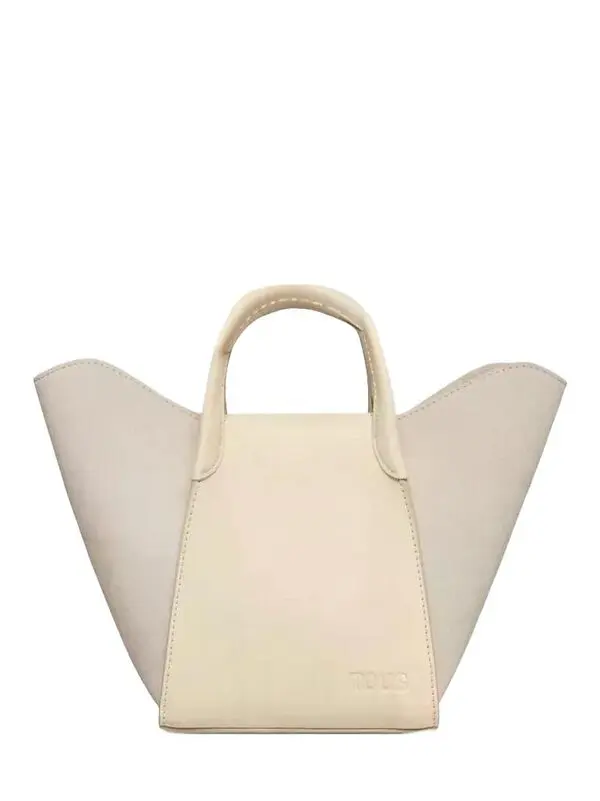 TOUS Tulip Suede-panel Leather Tote Bag - White