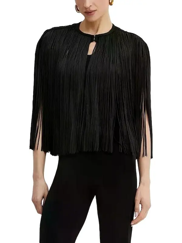 Herve Leger Fringe-detail Blouse - Black