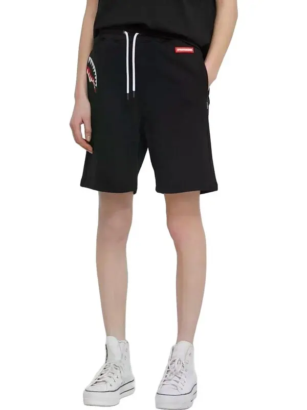 SPRAYGROUND Shark-patch Drawstring Shorts - Black