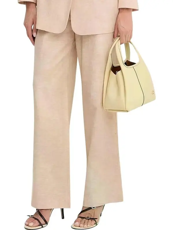 Armani Exchange Straight Trousers With Elastic Waist - Pink