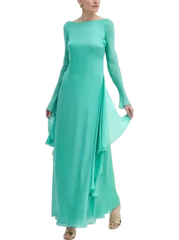 Luisa Spagnoli Ruffled Open-back Maxi Dress - Green