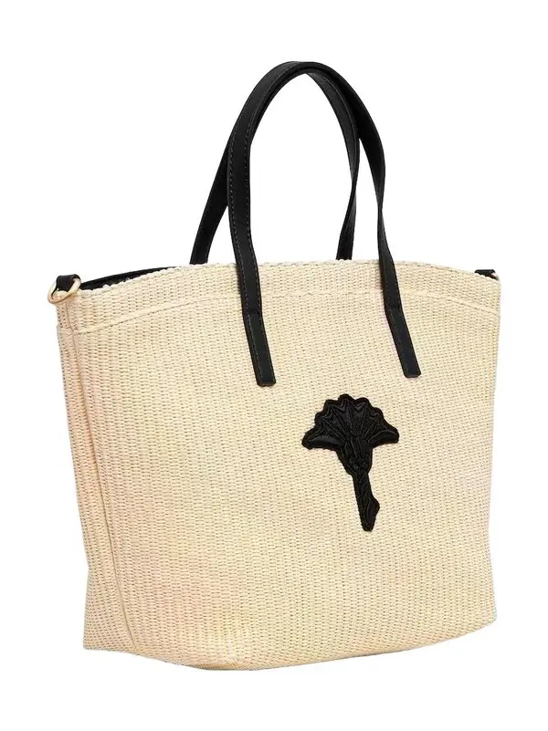 JOOP! Embroidered Raffia-texture Tote Bag - Neutrals
