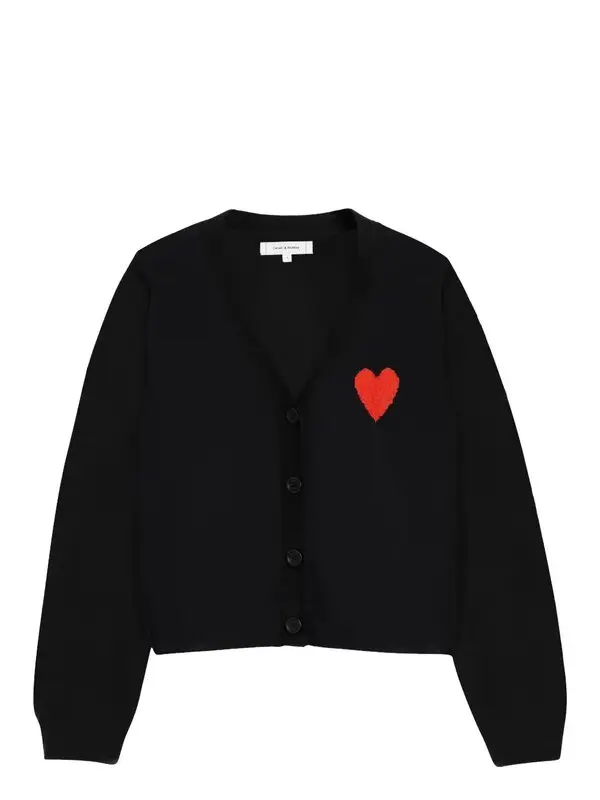Chinti & Parker Breton Heart Cardigan - Black