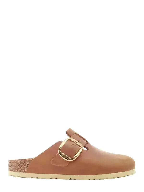 BIRKENSTOCK Buckle Leather Clogs - Brown