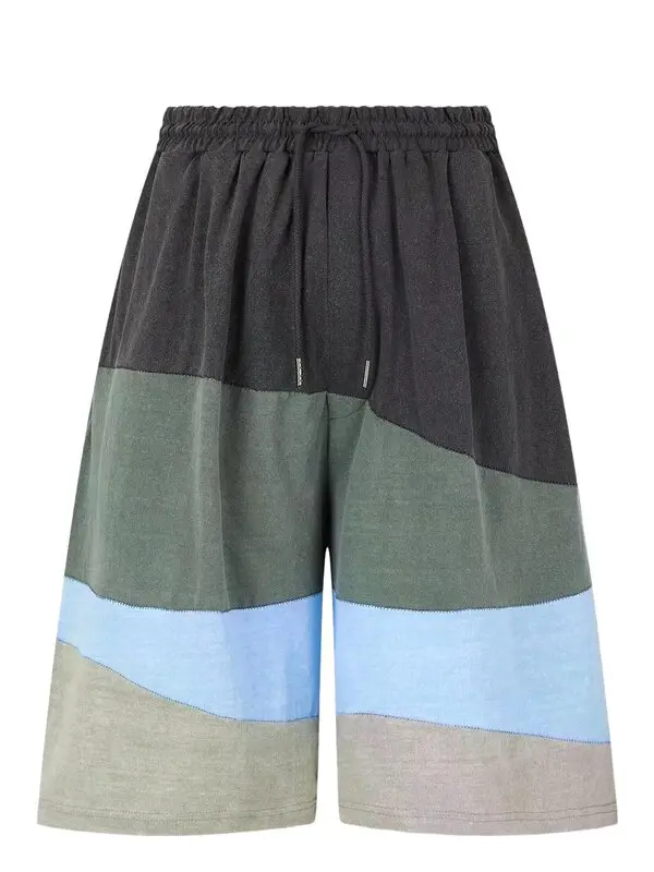 STUDIO TOMBOY Colour-block Wave Shorts - Green
