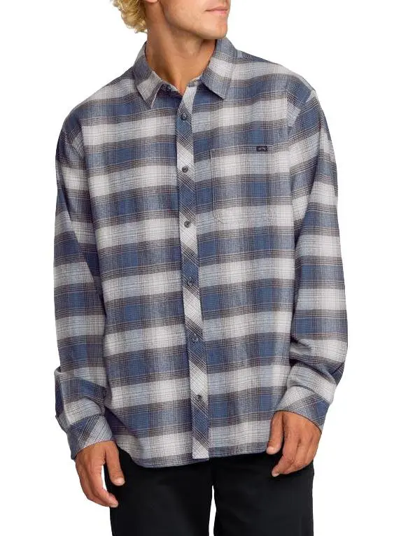 BILLABONG Coastline Cotton Flannel Button-up Shirt - Blue
