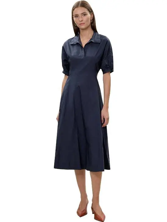 Rebecca Taylor Aisley Poplin Shirt Dress - Navy