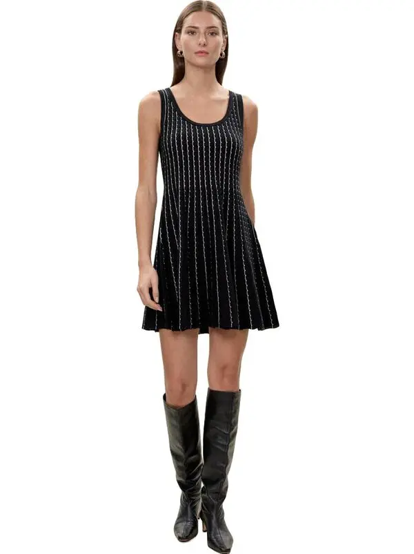 Rebecca Taylor Dorothy Mini Sweater Dress - Black