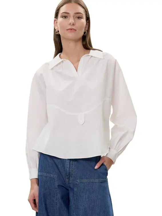 Rebecca Taylor Aisley Poplin Shirt - Milk