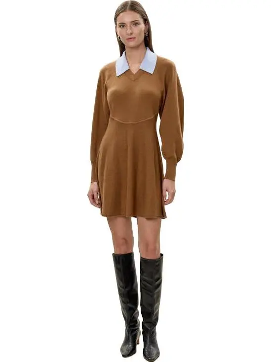 Rebecca Taylor Rhea Sweater Dress - Tobacco