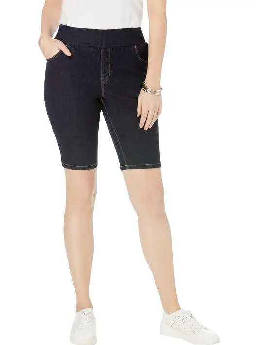 JESSICA LONDON Stretch Denim Bermuda Short - Indigo