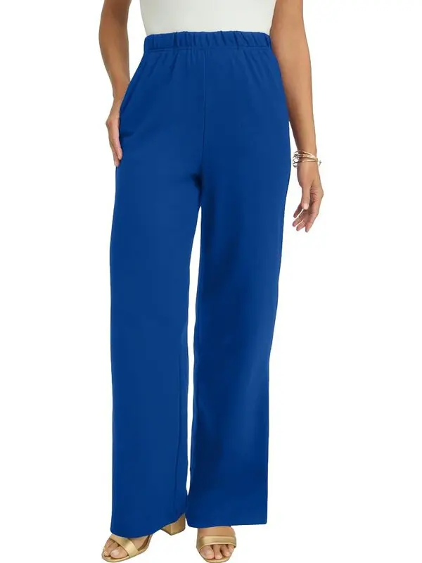 JESSICA LONDON Soft Ease Wide Leg Pant - Dark Sapphire
