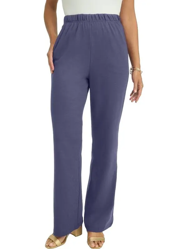 JESSICA LONDON Soft Ease Wide Leg Pant - Deep Dusk