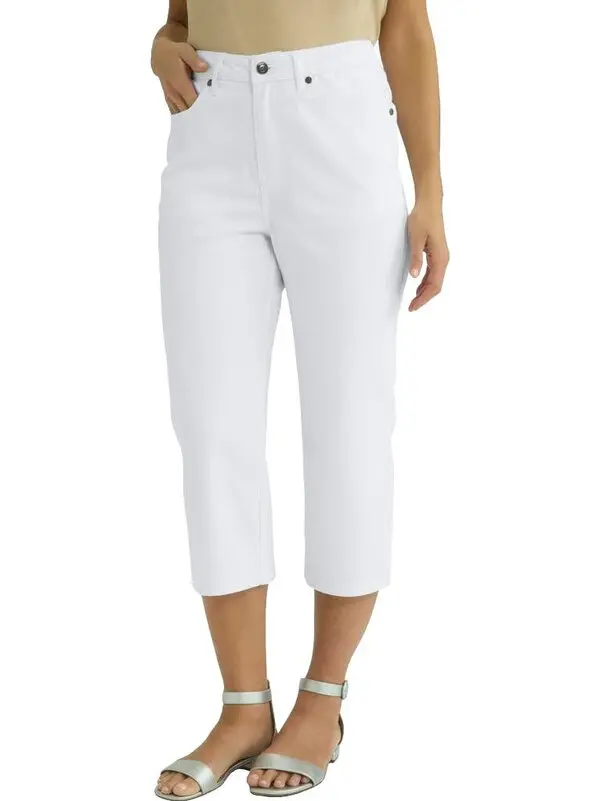 JESSICA LONDON True Fit Straight Leg Crop Jean - White