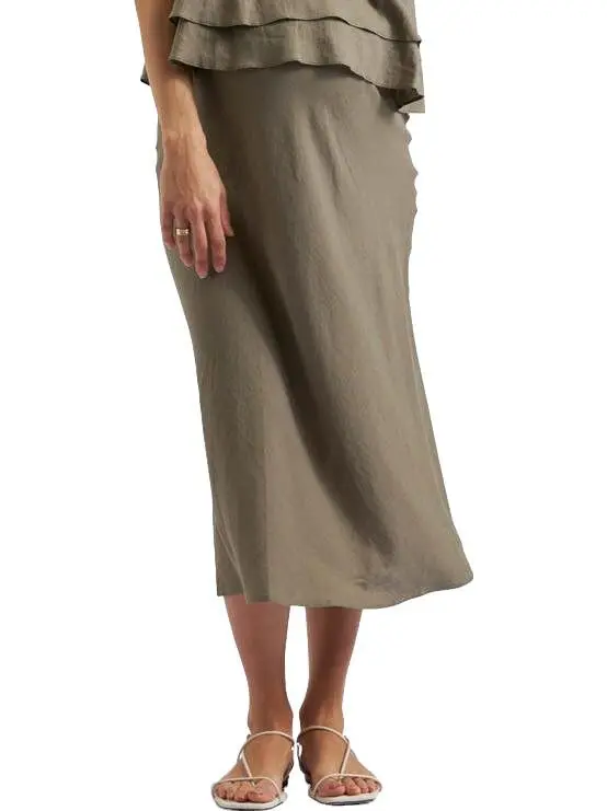 RIPE MATERNITY Debbie Linen Skirt - Olive
