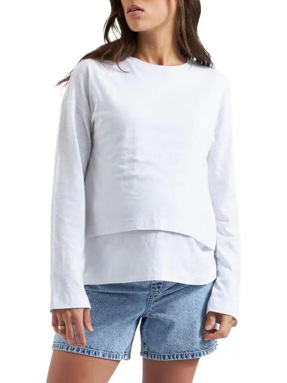 RIPE MATERNITY Long Sleeve Nursing Top - White