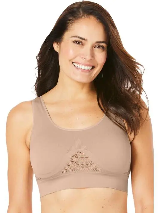 SECRET SOLUTIONS Wireless Cooling Seamless Bra - Nude